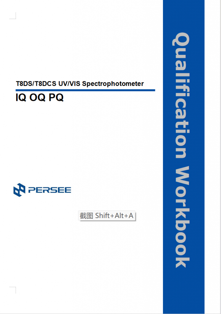 UV/VIS IQ/OQ/PQ Qualification kit - Persee